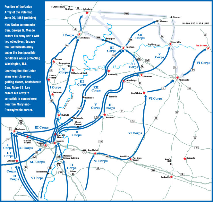 The Union Advance Through the Heart of Maryland To Gettysburg